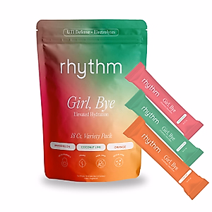 rhythm Girl, Bye Fast-Acting 18 ct. Tropical-Flavored Keto UTI Relief & Defense + Rapid Hydration Urinary Tract Health Drink Mix | pH Balancing | Workout & Intimacy | Essential Intermittent Fasting