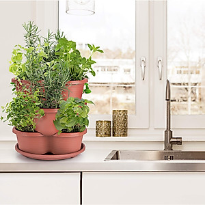 Amazing Creation Stackable Planter, Terracotta 5-Tier Vertical Garden Planter, Grow Your Own Vertical Oasis of Vegetables and Succulents