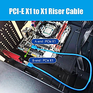 GLOTRENDS UEX101 600mm PCIe 3.0 X1 Riser Cable for PCIe WiFi Card, M.2 PCIe Card, Firewire Card, USB PCIe Card, Sound Card, etc