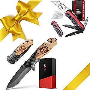 Father’s Day Gifts, Utility Knife+Pocket Knife Best Dad Ever