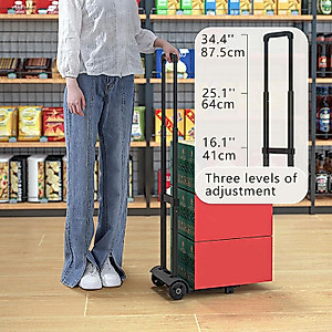 Platform Truck Flatbed Cart Metal Platform Truck 16.3 * 9 * 3.2in Flat Handtruck Load 55 Lbs Folding Push Cart Household Moving Dolly Cart Reliable