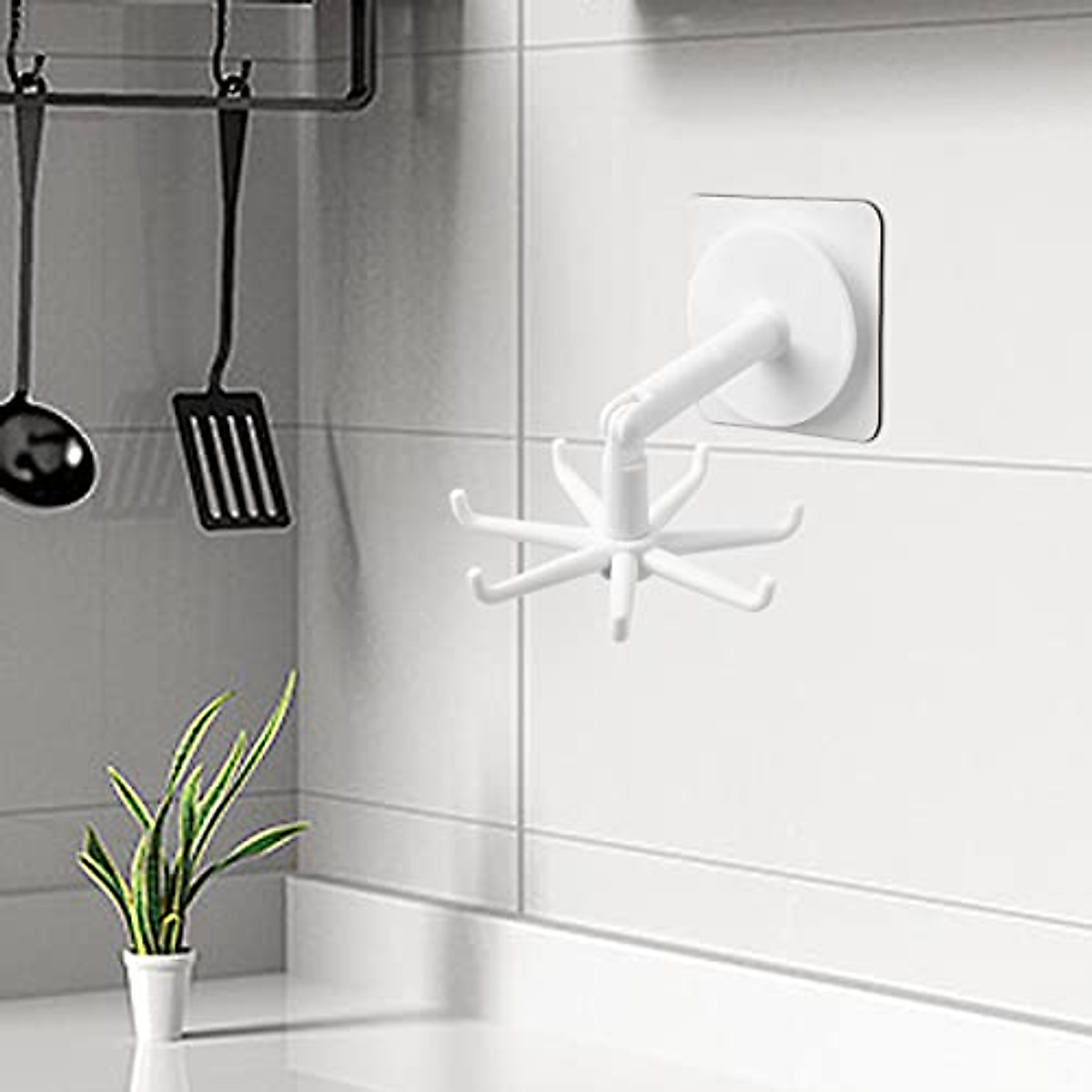 Colcolo 7 Claw Storage 60 Degree Rotation Hangers for Living Room, Office Umbrella Cabinet, White