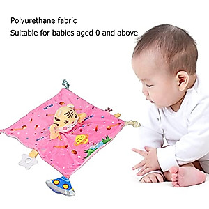 SHYEKYO Tiger Security Blanket, Stuffed Animal Security Blanket Cartoon for Home Travel for(Pink)