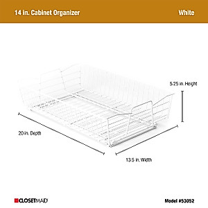 ClosetMaid 53052 14-Inch Wide Cabinet Organizer, White