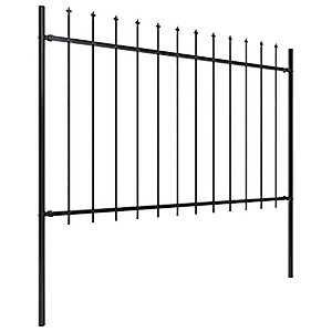 Garden Fence with Spear Top,Garden Fence Border,Portable Fence,Privacy Fence,Fencing for Yard,Private Fence,Garden Fence for Dogs,for Patio,Backyard,Outdoor Pool,Porch,Steel 334.6"x47.2" Black