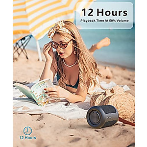 YOLOEMOT Waterproof Mini Bluetooth Speaker,Compact and Portable,12H Playtime,IPX5 Waterproof,TWS Pairing, AUX,TF, Portable Wireless Speakers for Home/Party/Beach, Birthday Gift (Black)