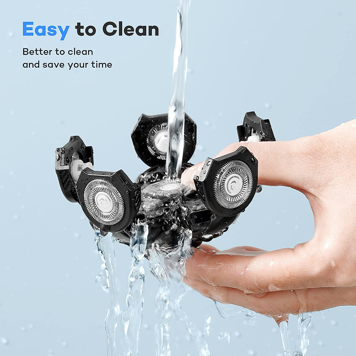 Replacement Head Shavers for Bald Men, 5 and 6 Heads Beard Hair Replacement Blade, Easy to Clean Electric Shaver Fit Your Face and Head Shave for Bald