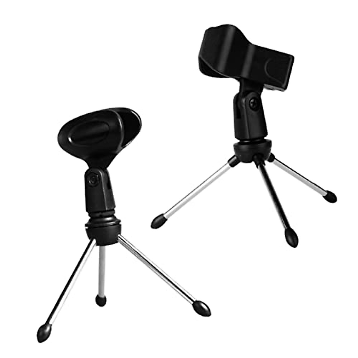 Mikinona 2pcs microphone stand microphone tripod mic holder bracket desk mic table mic stand microphone support mic bracket tabletop tripod microphone mount plastic desktop selfie stand