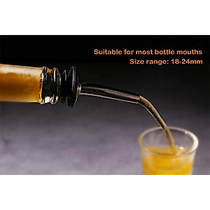 Shot Glasses with Liquor Pourers Gift Set, 2 Heavy Base Ounce Glasses with Bottle Pourers and Cleaning Brush Packed in Wooden Box, Christmas/Birthday Gift, Present for Drink/Spirit/Espresso Lover