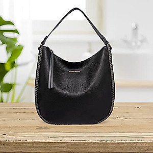 Montana West Hobo Bags for women Soft Vagen Leather Stylish Shoulder Bucket Purses and Handbags,MWC-094BK