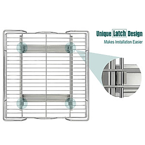 OCG Pull Out Drawer Cabinet Organizer（17" W x 18" D x 5" H, 1 Tier Heavy Duty Slide Out Kitchen Cabinet Storage Shelves, Sliding Drawer for Cabinet, Wire Frame, Chrome Finish