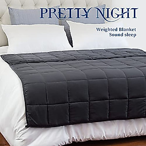 PRETTY NIGHT Weighted Blanket 12lbs Queen Size Dark Grey 60"x80" Weighted Blankets for Adults Heavy Blanket are Comfortable and Cozy