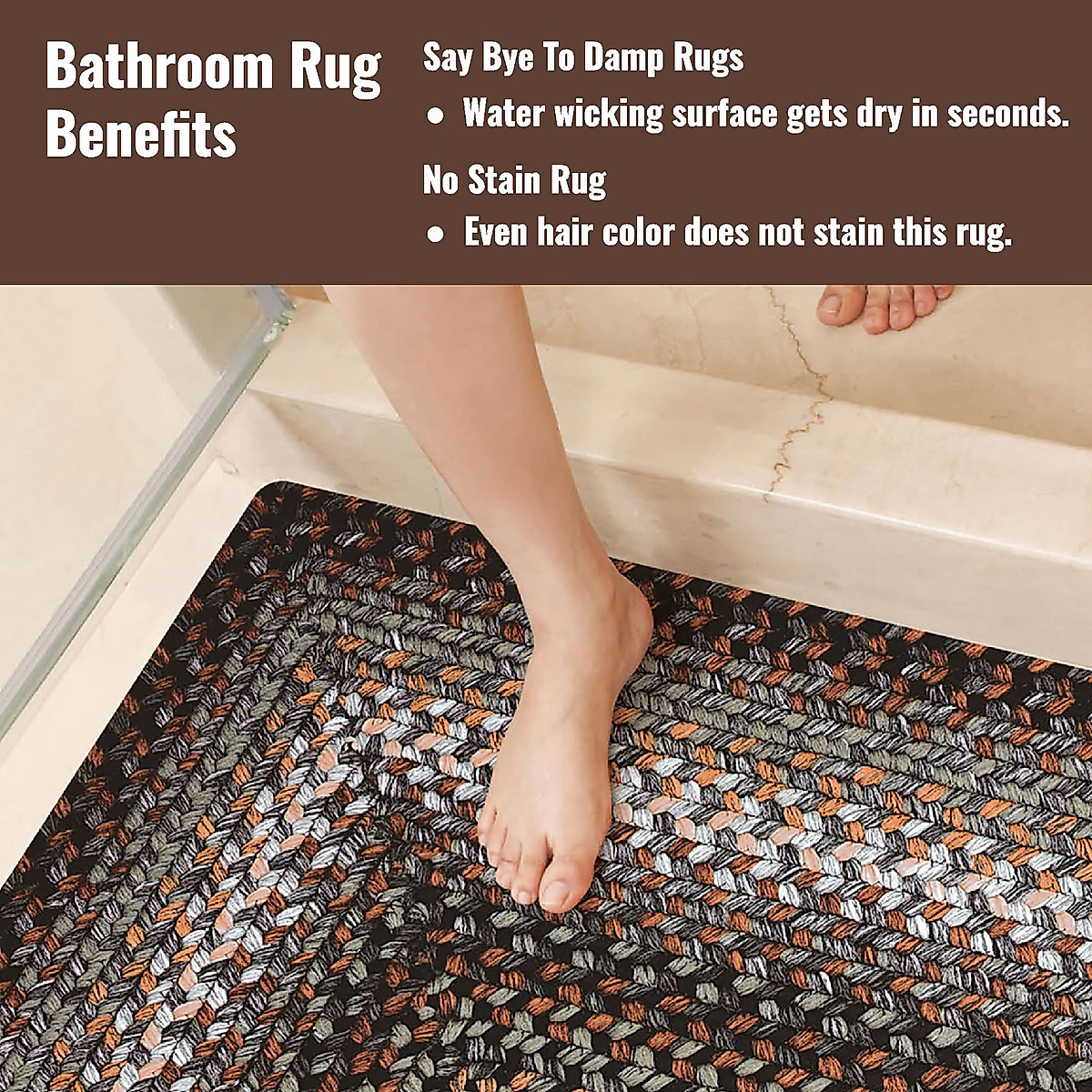 Midnight Moon Kitchen Rug Set [2PCS] 20x30" and 22x72" Grey-Black-Brown Colors. Washable Stain Resistant. Anti-Fatigue, Water Absorbing, Ergonomic Comfort Standing Mat. Use by Sink, Stove or Island