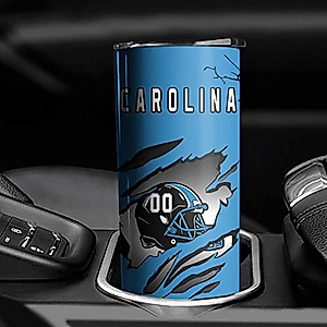 20oz Customs Football City Tumbler with Lid and Straws, Personalized Football GIfts for Fans, Travel Cup Adds Your Name and Number