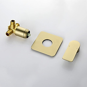 Shower Valves Wall Mount Shower Faucet Rough-In Valve Bathroom Trim Kit Single Handle Tub Shower Valve Mixer Brushed Gold