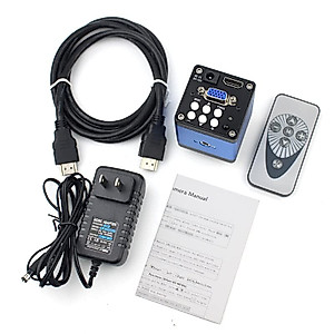 13MP FHD 60FPS Microscope Camera C-Mount Lens HDMI VGA Industrial Electronic Digital Microscope for Phone PCB Repair Soldering (Color : 130X 50MM)