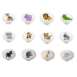 Gotham Decor Set of 12 On Safari Animal Peepers Drawer/Cabinet Knobs