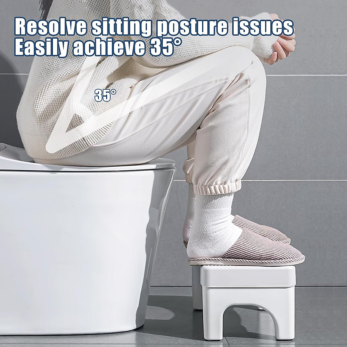 6.7 Inch Toilet Stool for Bathroom,Non-Slip Potty Stool for Pooping,Toilet Step Stool for Adults/Seniors/Kids
