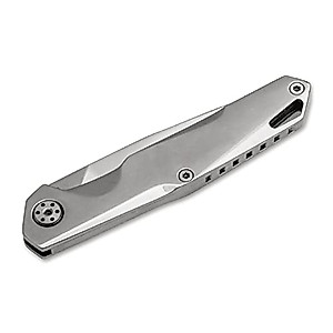 Boker Magnum Shiny EDC Pocket Knife - Small Multipurpose Folding Knife with 2.36 Inch, 8Cr13MoV Steel Blade and Stainless Steel Handle, Lightweight Everyday Carry (01SC086)