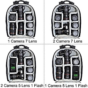 CADeN Camera Backpack Professional DSLR Bag with USB Charging Port Rain Cover, Photography Laptop Backpack for Women Men Waterproof, Camera Case Compatible for Sony Canon Nikon Lens Tripod Accessories