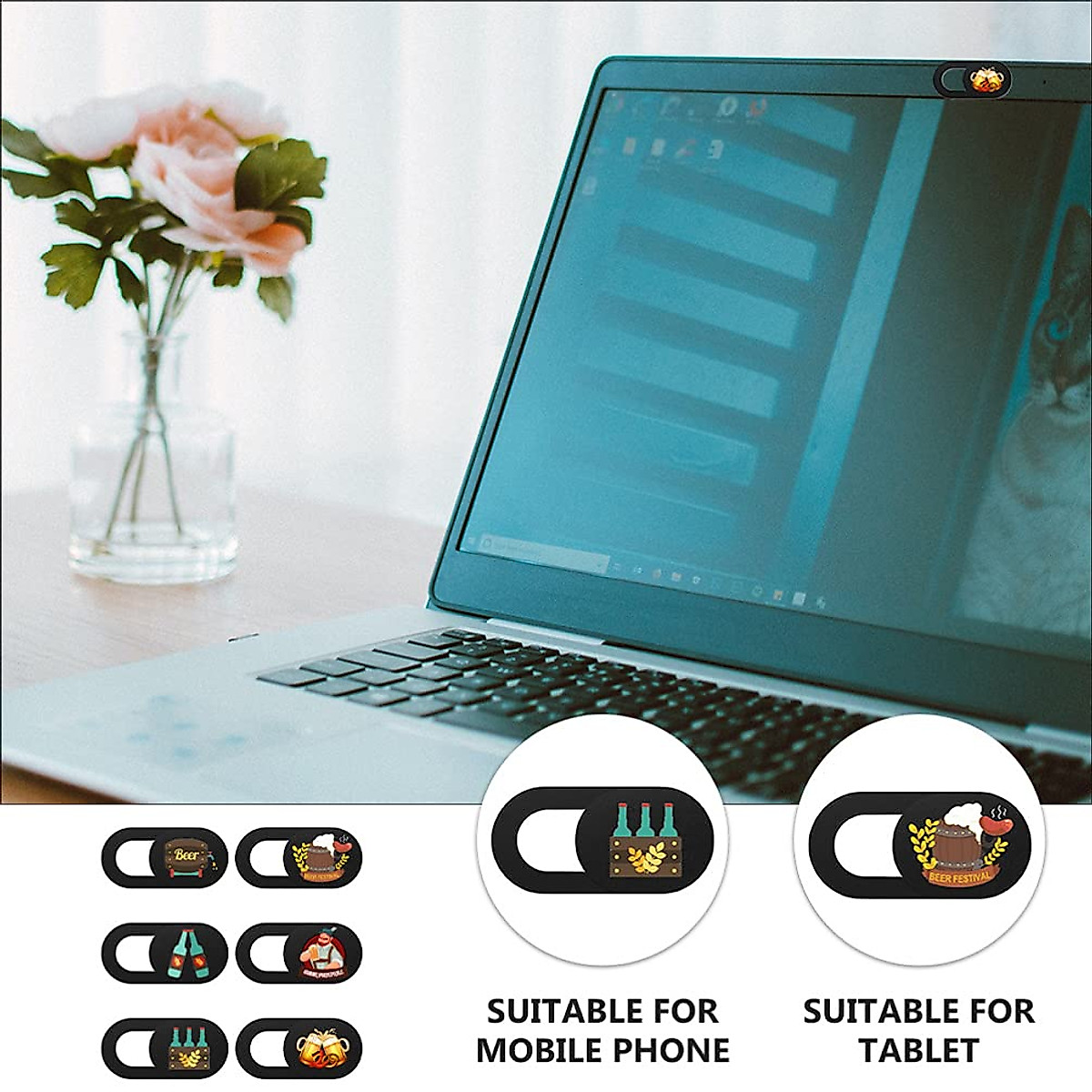 SOLUSTRE 6pcs Camera Cover Webcam Privacy Shutter Webcam Cover Slide Computer Webcam Blocker USB Camera Lens Cover Laptop Camera Privacy Cover Laptop Camera Blocker Personality Abs Slider