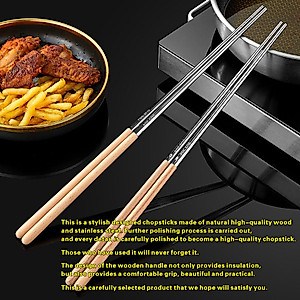 JMMBY Advanced Stainless Steel Extra Long Cooking Chopsticks,Chopsticks for Hotpot,15.7 Inch,Heat insulation and anti scalding, reusable chopsticks,kitchen chopsticks (2 Pairs)