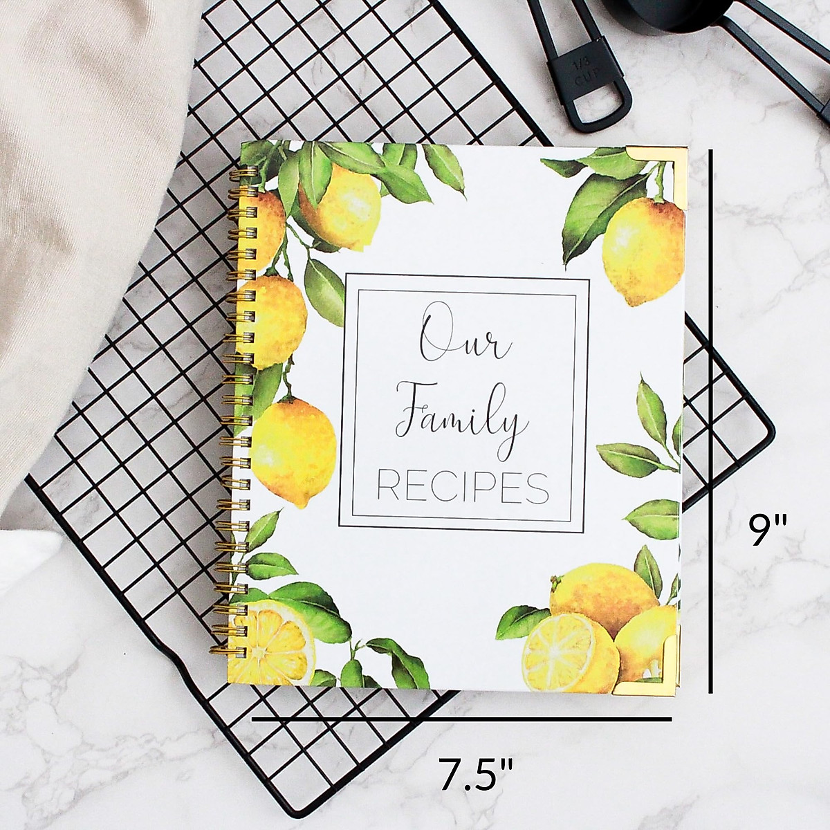 Recipe Book To Write In Your Own Recipes - Blank Family Cook Book Journal to Create Your Own DIY 100 Page Cookbook - Spiral Bound Recipe Organizer, Empty Recipe Notebook with Hardcover & Thick Paper