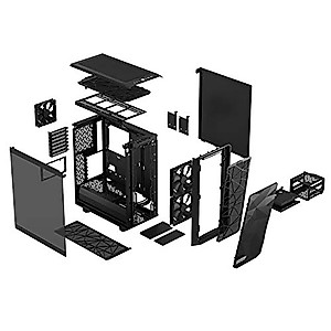 Fractal Design Meshify 2 Compact Black ATX Flexible High-Airflow Light Tinted Tempered Glass Window Mid Tower Computer Case