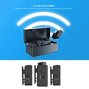 Hollyland Lark 150 Wireless Dual Microphone System,2.4GHz Digital Wireless Transmission with Charging Case