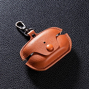 Premium Slim Business Casual Leather Case for Sony WF-1000XM4 ​with Keychain for Women Girls Men Boys Case Cover Accessories-Black