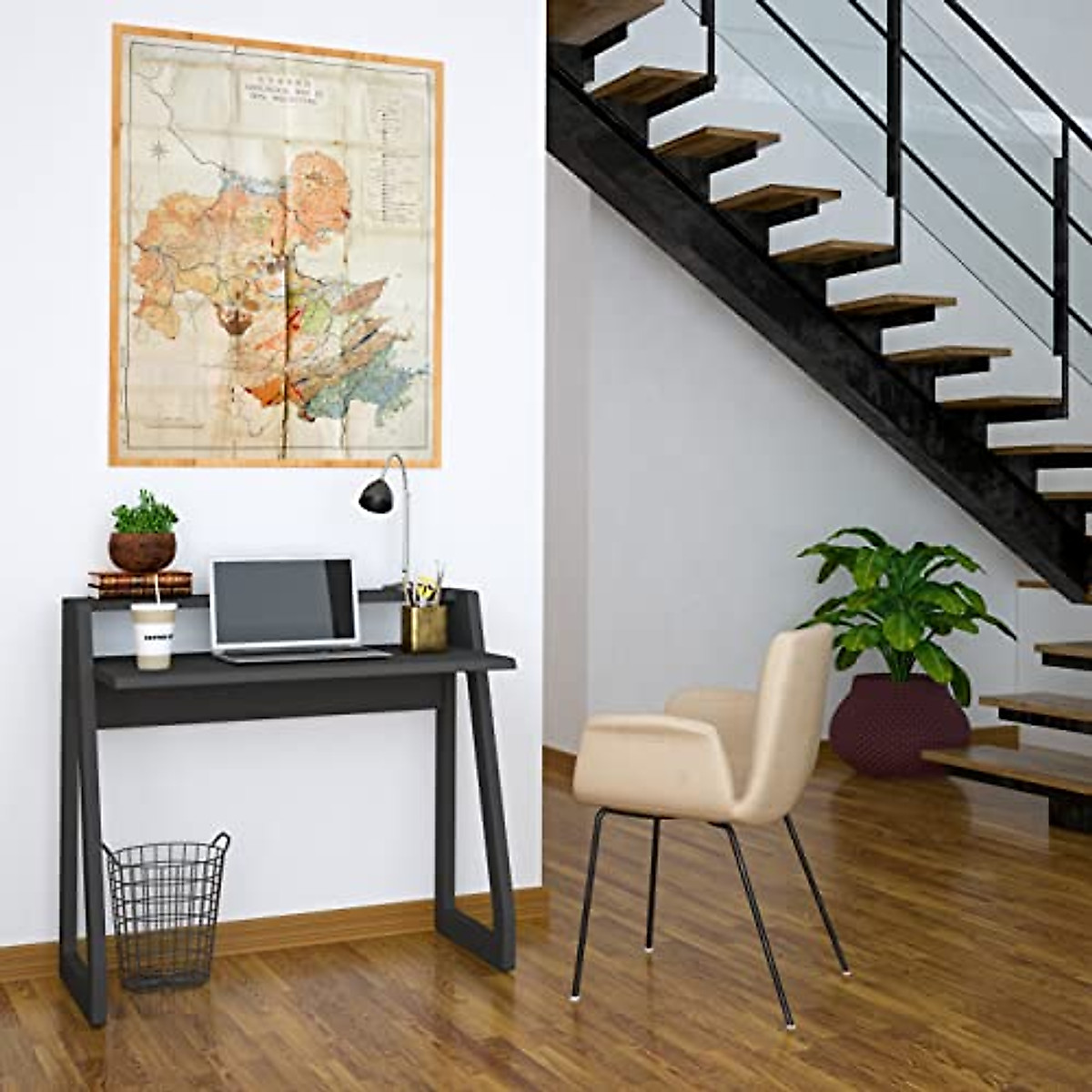 Fytz Design Computer Desk for Bedroom, Office & Small Spaces - Writing Desk Ideal for Students, Kids, Adults - Modern Design Compact Desk with Display Shelf