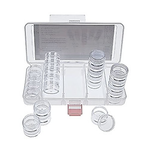 Craft County Clear Organizer Box with 5 Sets of Five Stackable Jars with Lid – 31 Pieces – Great for Diamond Art, Beads, Findings, Saving Space, and More!