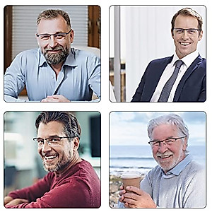 WEIMELTOY 3 Pack Blue Light Blocking Reading Glasses for Men, Stylish Half Frame Metal Computer Readers, Lightweight Spring Hinge Eyeglasses Anti Eyestrain/Glare/UV (Mix Color, Black+Grey+Brown, 1.25)