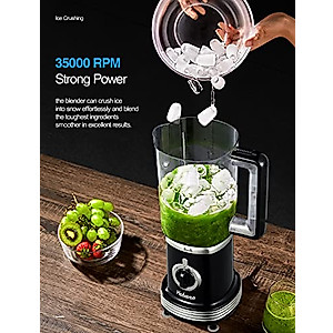 Yabano Countertop Blenders for Kitchen, Professional Electric Blender for Shakes and Smoothies, 2 Adjustable Speeds & Pulse Function, 6 Stainless Steel Blades & 50oz Jar, BPA Free, Easy to Clean
