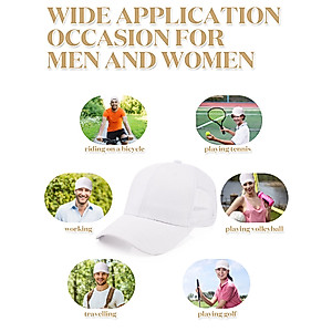 24 Pieces Mesh Trucker Hats Sport Baseball Caps Adjustable Trucker Golf Dad Hat Bulk for Unisex Men Women Teen Sports Workout (White)