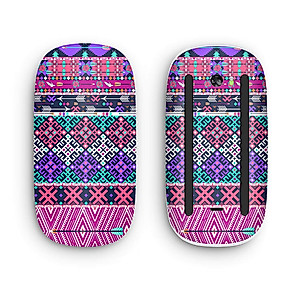 Design Skinz Pink & Teal Modern Colored Aztec Pattern Vinyl Decal Compatible with The Apple Magic Mouse 2 (Wireless, Rechargable) with Multi-Touch Surface