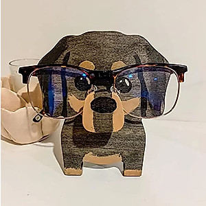 Yaoercty Delivered Before Christmas - Cute Creative Animal Glasses Rack Holder, 1PC Cute Wooden Animal Shaped Glasses Frame Home Office Desktop Decor,Valentine's Day (F)