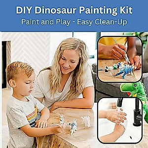 STEM-Accredited Dinosaur Giftset - A Surprise Gift for Boys Complete w/T-Rex Dinosaur Plush, Dinosaur Pullback Cars, Dinosaur Painting Kit, Squishies, Pop It & More
