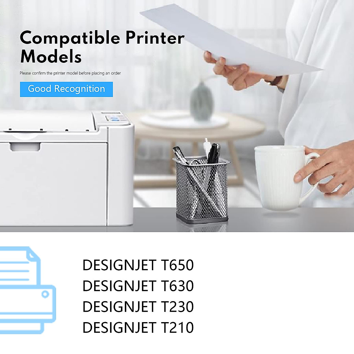 712 Ink Cartridges Combo Pack (4-Pack, 38-ml Black / 29-ml Cyan/Yellow/Magenta) - Doen Compatible 712 Ink Replacement for HP 712 Ink Cartridges use with DesignJet T650, T630, T230, T210 Printer