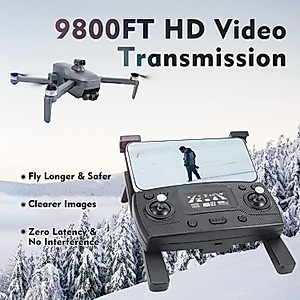 Tucok 193MAX2 Drones with Camera for Adults 4K for Obstacle Avoidance,9800ft Video Long Range Transmission,3-Axis Gimbal+EIS,54Mins Long Flight Time GPS Auto Return Quadcopter with 2 Batteries, Level 7 Wind Resistance