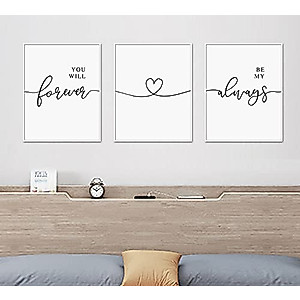 Bedroom Decor for Couples Wall Art Set of 3 Prints Bedroom Wall Decor Loves Above Bed Art Prints Home Gifts, 11x14inch Unframed