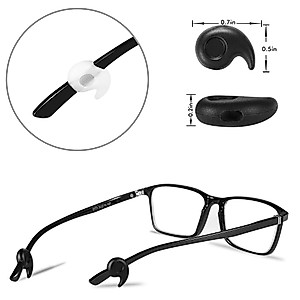 Sunuly 16 Pairs Eyeglasses Retainers, Premium Silicone Anti-Slip Eyeglass Holder, Comfort Ear Grip Hooks Protectors for Spectacle Sunglasses Reading Glasses Eyewear