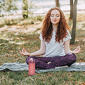 Diller Water Bottle with Straw - 18 oz BPA Free Sport Water Bottle with Flip-Flop Lid (Pink)