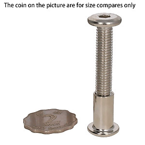 Yinpecly 5Pcs Screw Post Fit for 3/8"(10mm) Hole Dia, Male M8x50mm Belt Buckle Binding Bolts Leather Fastener Carbon Steel, Hex Socket Screws Head