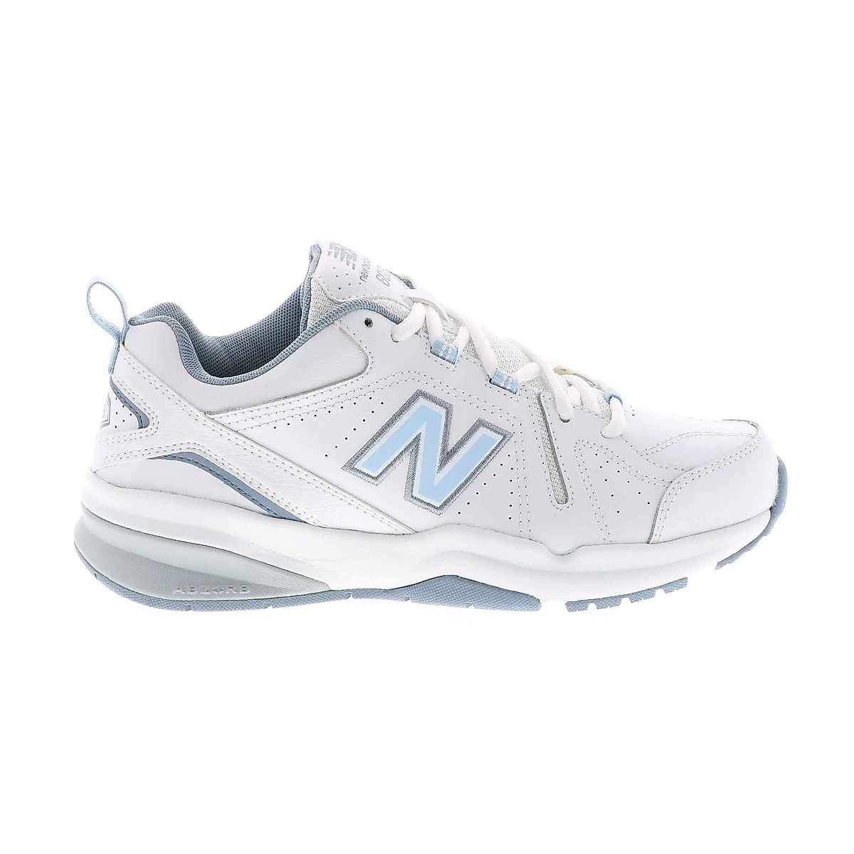 New Balance Women's 608 V5 Casual Comfort Cross Trainer, White/Light Blue, 10 Wide