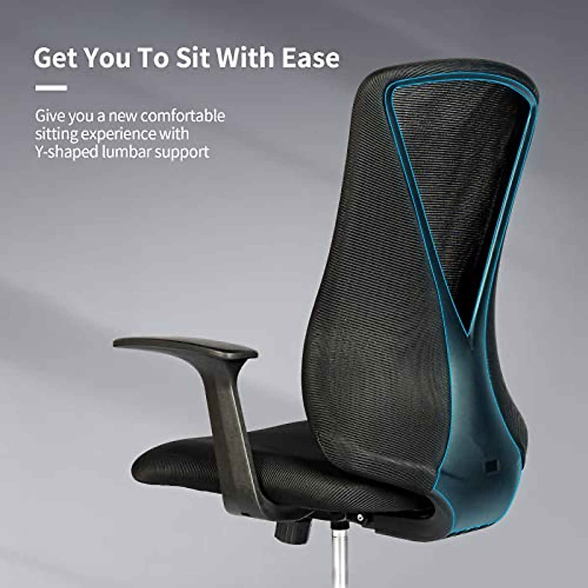 FLEXISPOT Office Chair Height Adjustable Computer Desk Chair Ergonomic Home Office Desk Chair with Y Shape Backrest Black