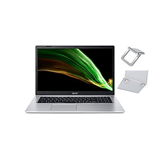 Acer Aspire 3 17.3" FHD IPS High Performance Laptop | 11th Gen Intel Core i5-1135G7 | Windows 10 Home | Silver | with Laptop Stand Bundle (Silver, 8GB RAM | 256GB SSD)
