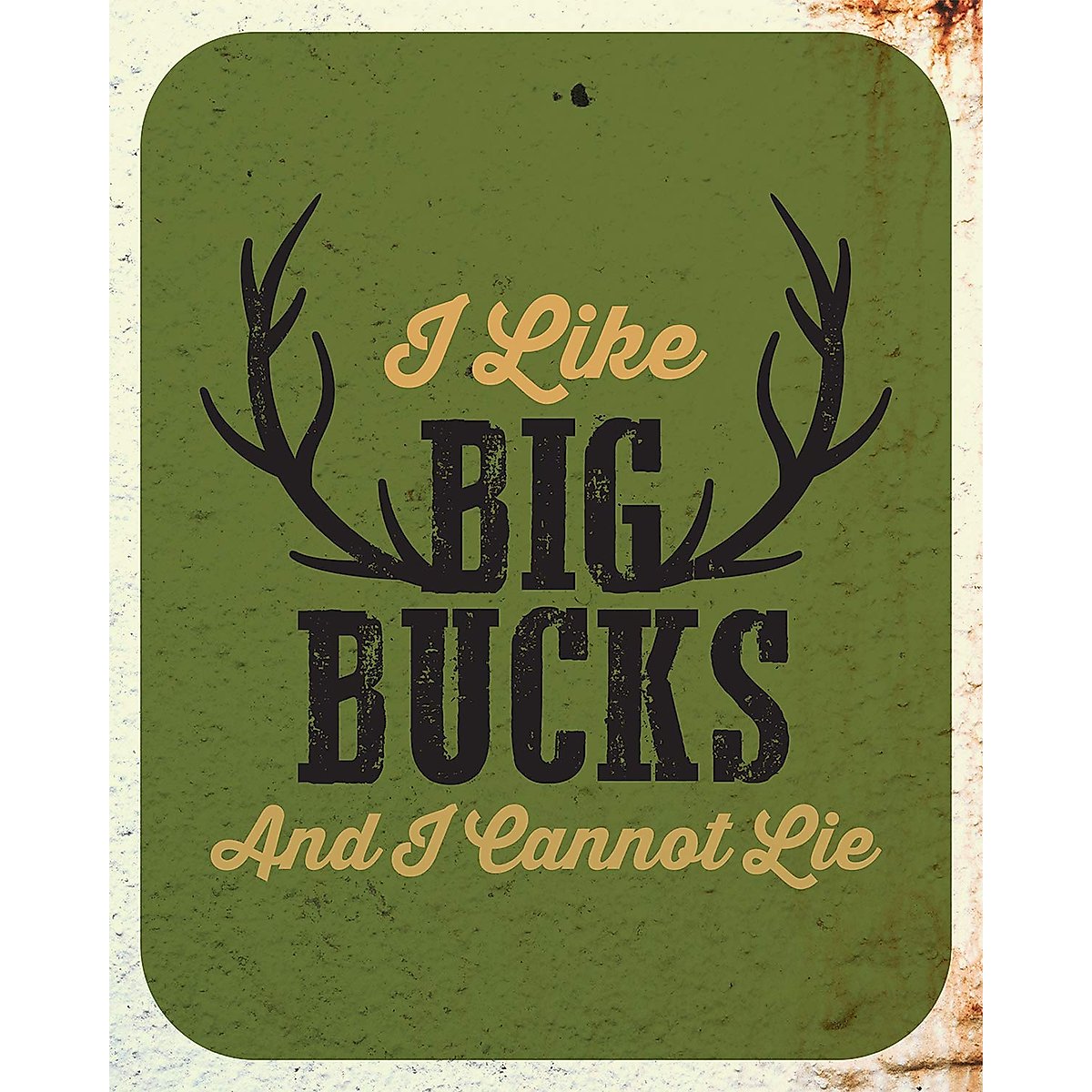 Govivo I Like Big Bucks And I Cannot Lie - Wall Decor Art Print with a green background - 8x10 unframed artwork printed on photograph paper