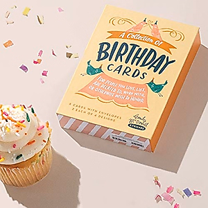 Em & Friends Birthday Cards, Happy Birthday Greeting Cards Illustrated Sayings Blank Inside (Box of 8, Assorted Cards, 2 Each 4 Styles)