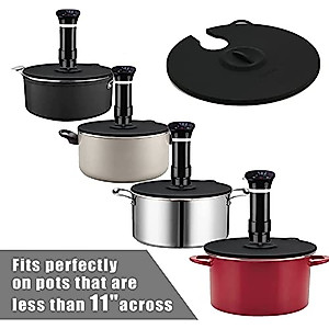 Hescred Sous Vide Lid for Precision Cooking Fits Up to 10.8 pot - Compatible with Anova Culinary Sous Vide Precision Cooker - Retain Moisture and Flavor with a Sous Vide Precision Cooker (Black)